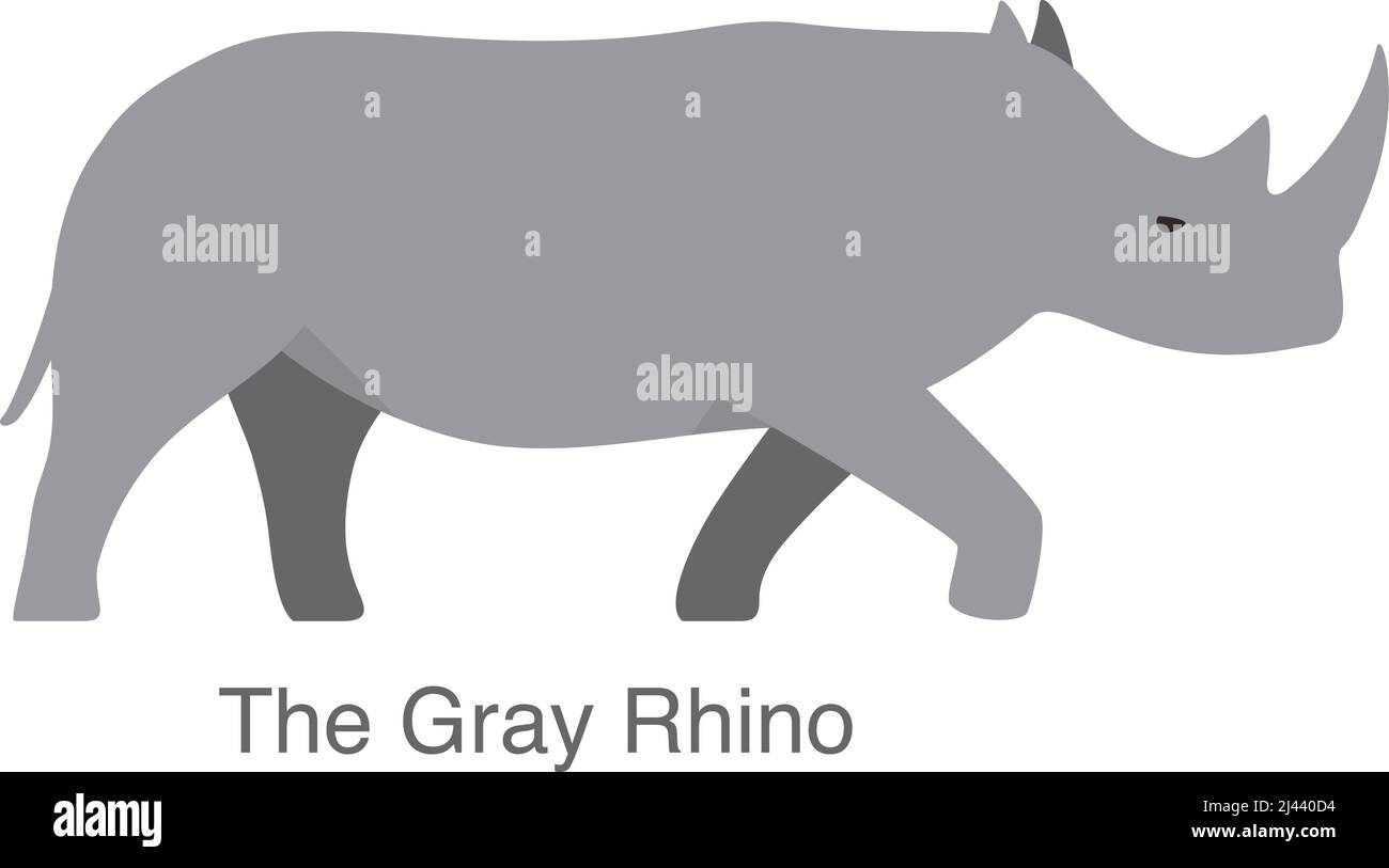 Flat gray rhino body design vector illustration Stock Vector Image ...