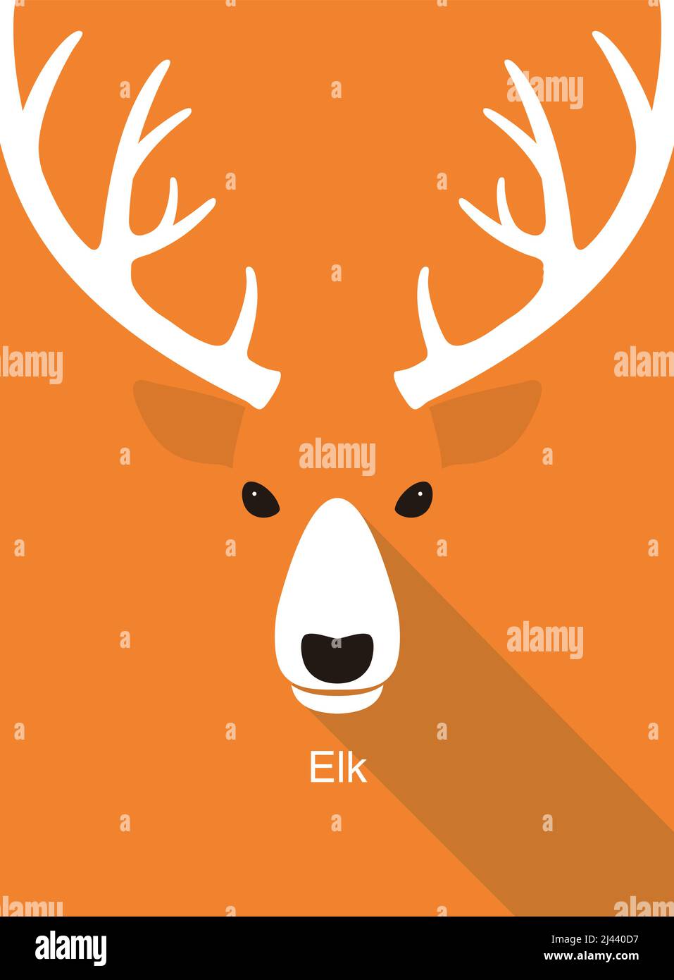 Elk face flat icon design, vector illustration Stock Vector Image & Art ...