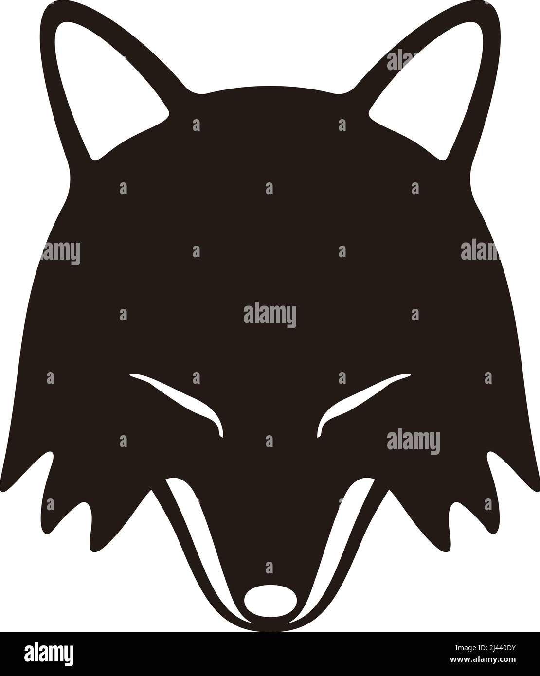 Wolf face flat icon design, vector illustration Stock Vector Image ...