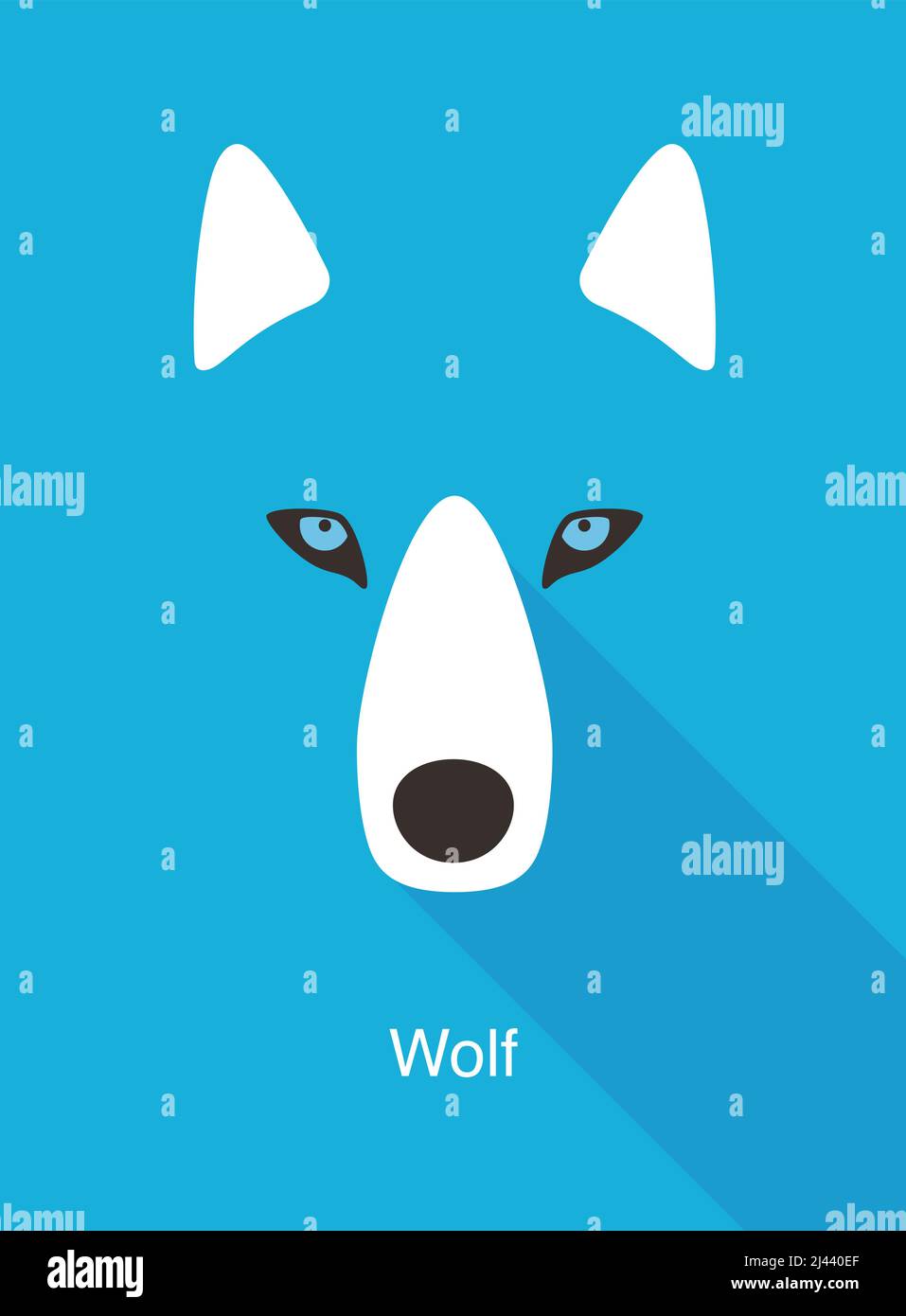 Wolf face flat icon design, vector illustration Stock Vector Image ...