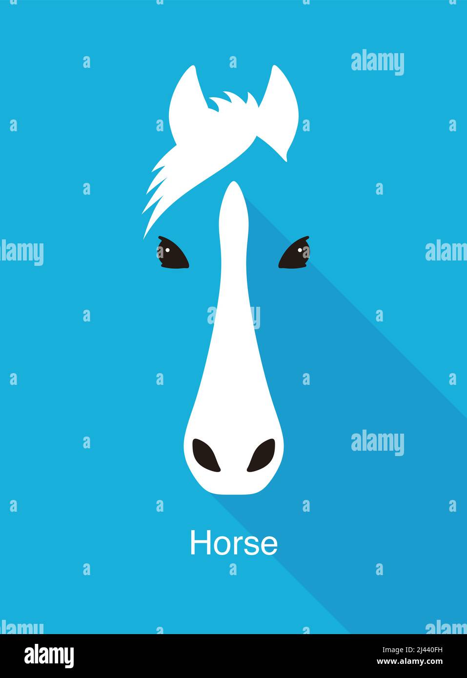 Horseface flat icon design. Animal icons series, vector illustration ...