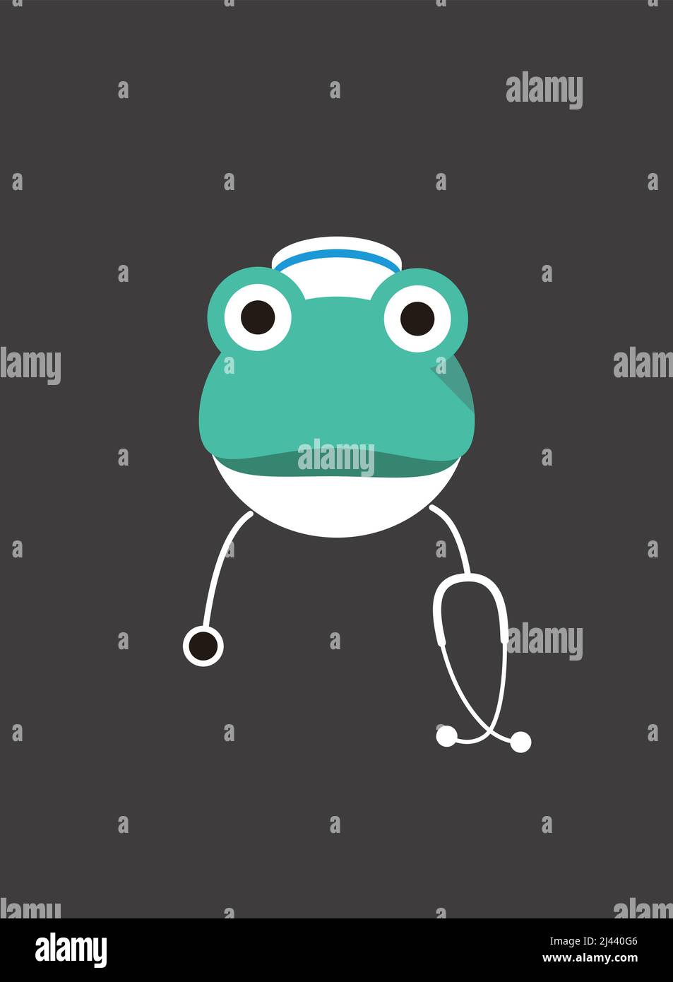 Portrait of frog, wearing hat, like a doctor or nurse, cool style Stock ...