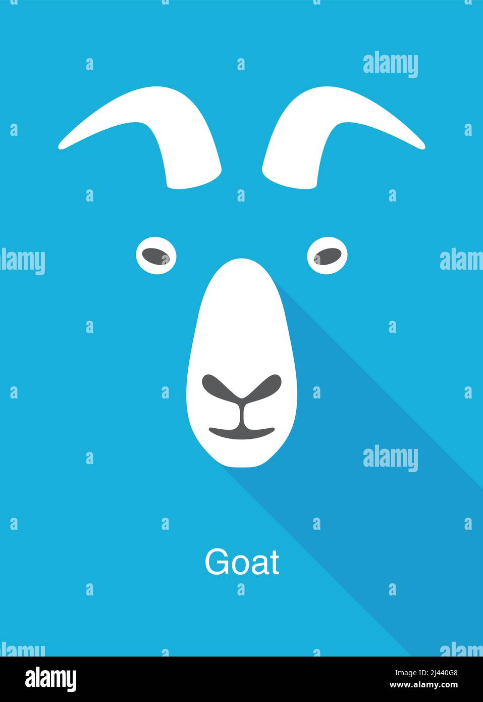 goat face flat icon design. Animal icons series, vector illustration ...