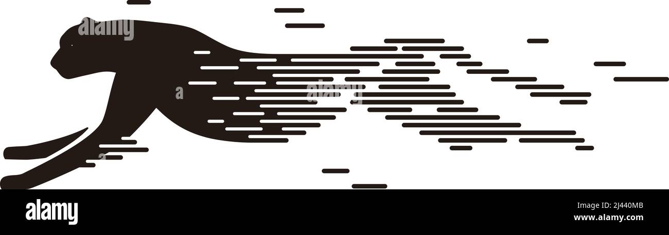 Cheetah running, simple line, vector illustration Stock Vector Image ...