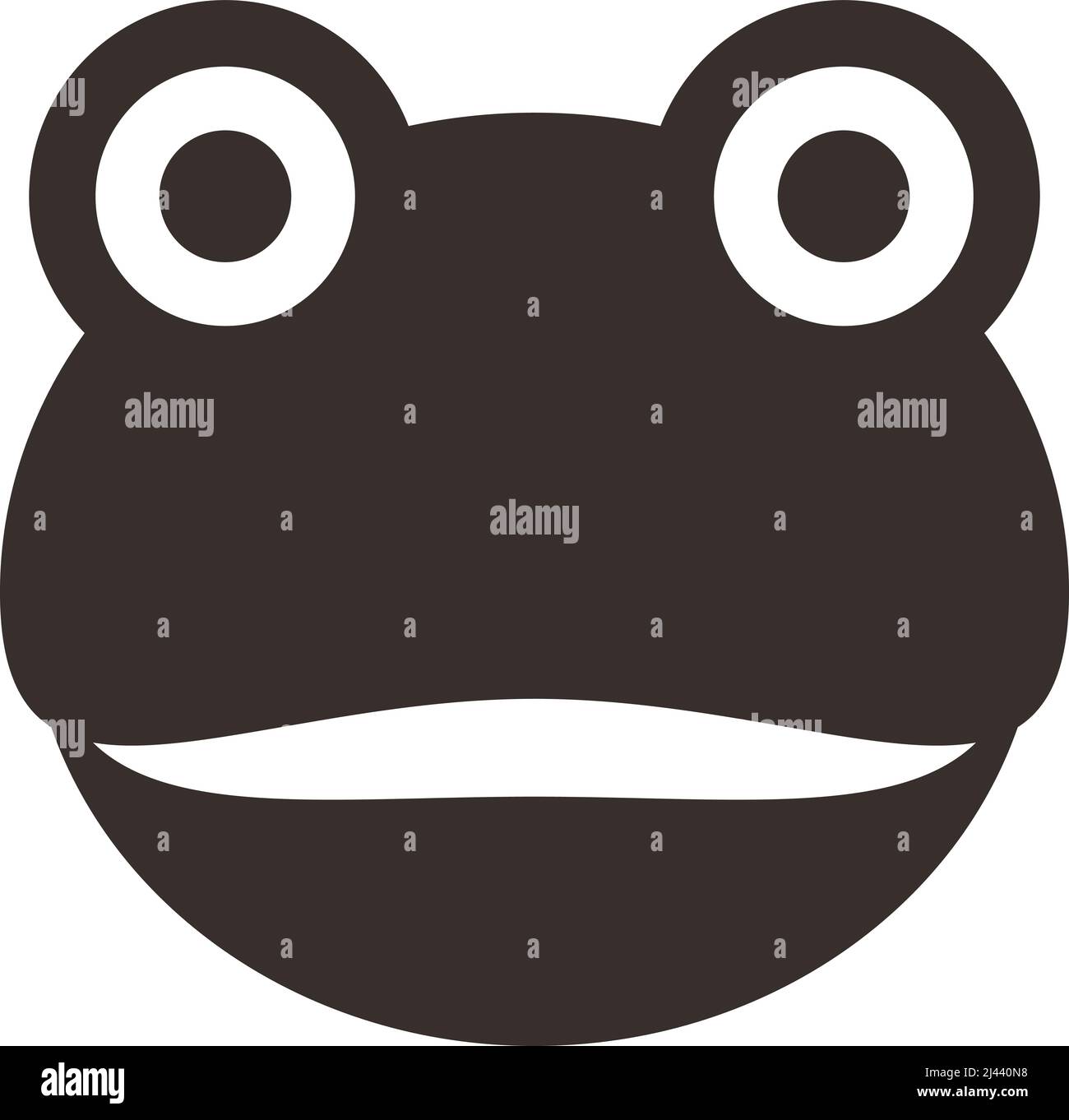 Frog face flat icon design. Animal icons series, vector illustration ...