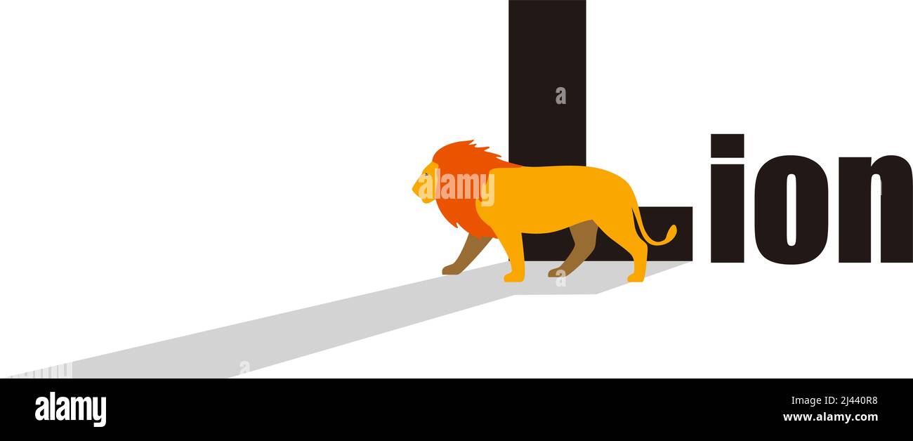 Lion walking side flat 3D icon design, vector illustration Stock Vector ...