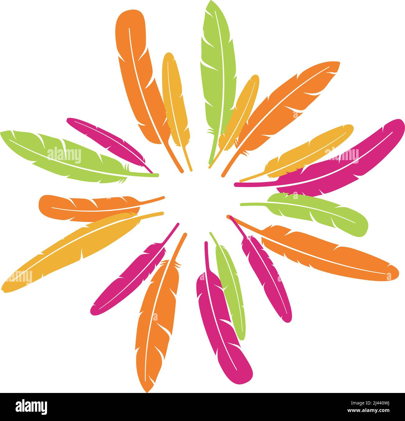 Flower made of feathers, vector illustration Stock Vector Image & Art ...