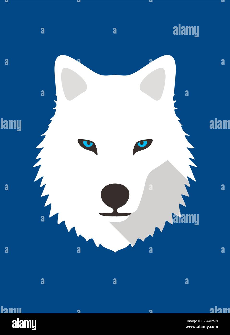 Coyote or wolf face, cute flat portrait icon, vector illustration Stock ...