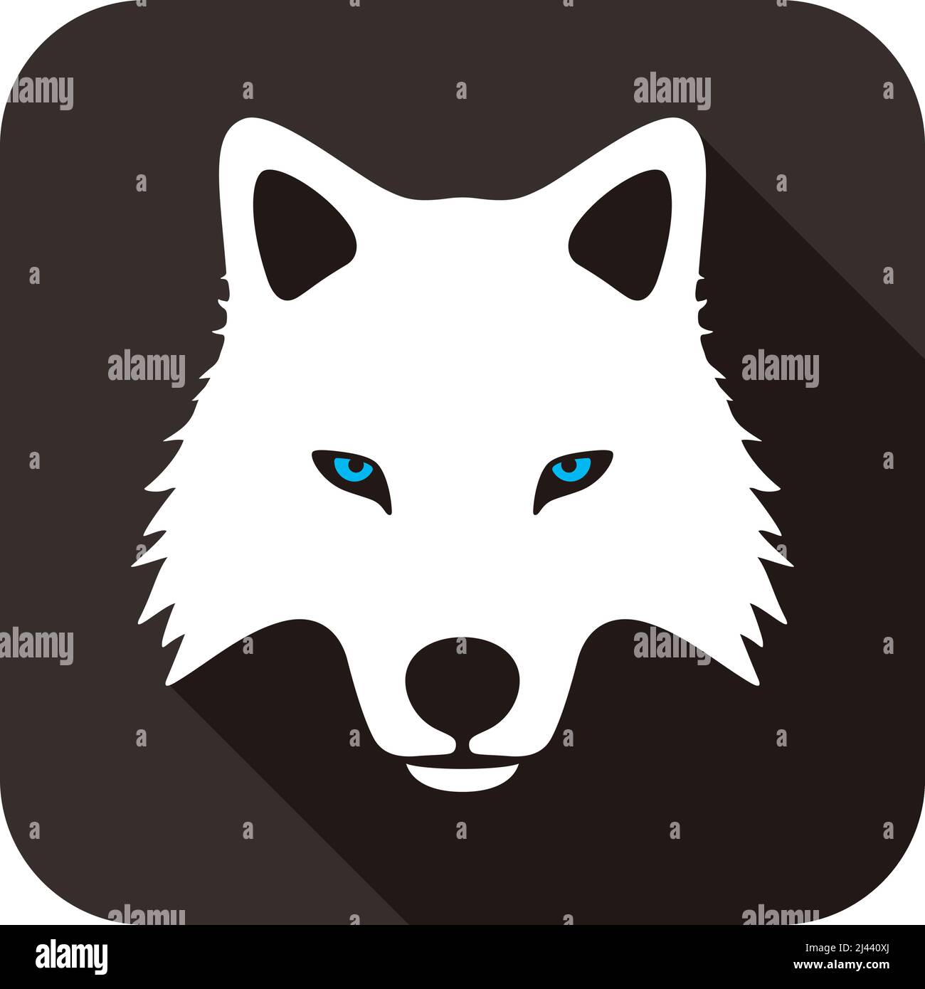 Coyote or wolf face, cute flat portrait icon, vector illustration Stock ...