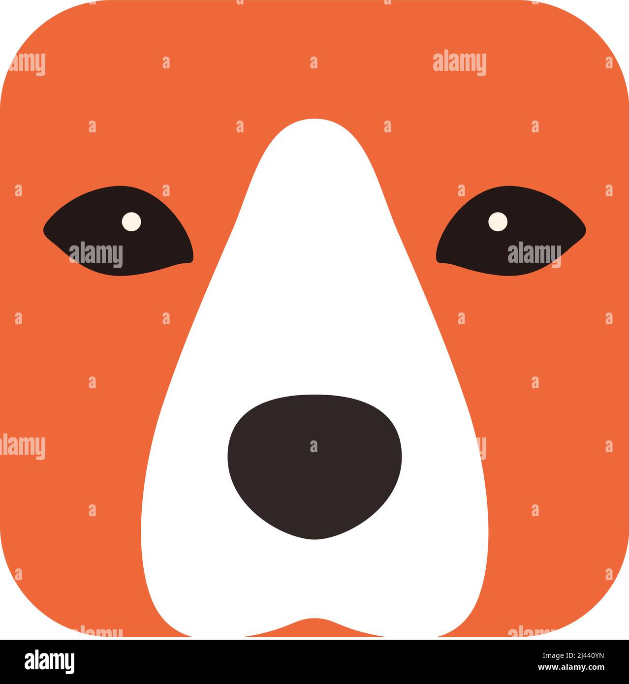 dog face flat icon design, vector illustration Stock Vector Image & Art ...