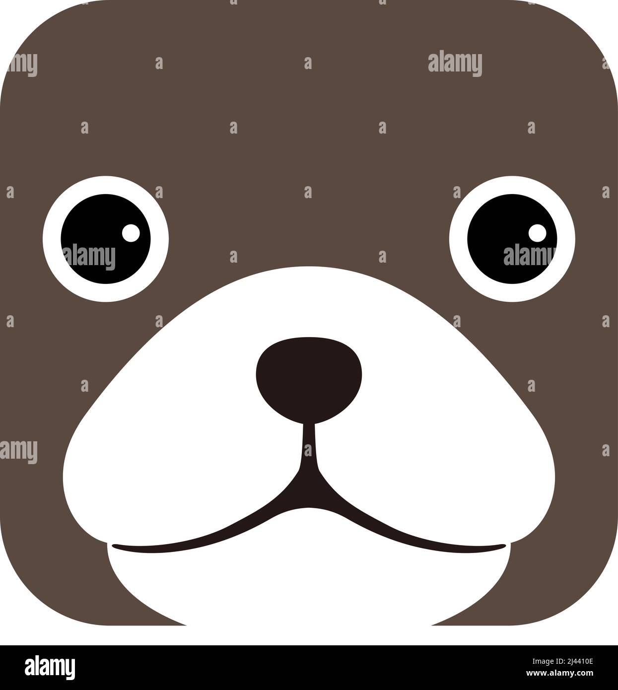 dog face flat icon design, vector illustration Stock Vector Image & Art ...