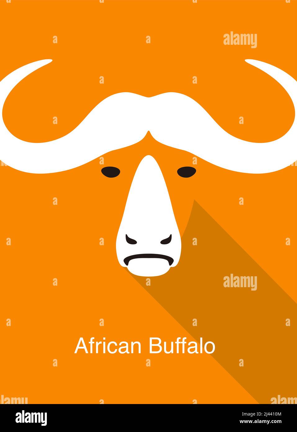 African Buffalo face flat icon design, vector illustration Stock Vector ...