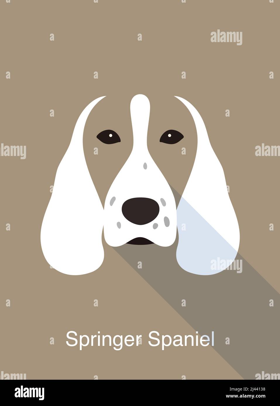 Springer Spaniel, dog face flat icon design, vector illustration Stock ...