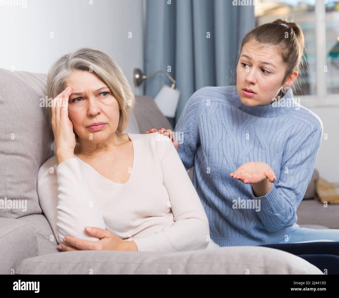Offended mature mother Stock Photo - Alamy