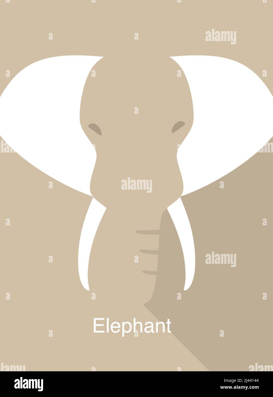 Elephant face flat icon simple design, vector illustration Stock Vector ...