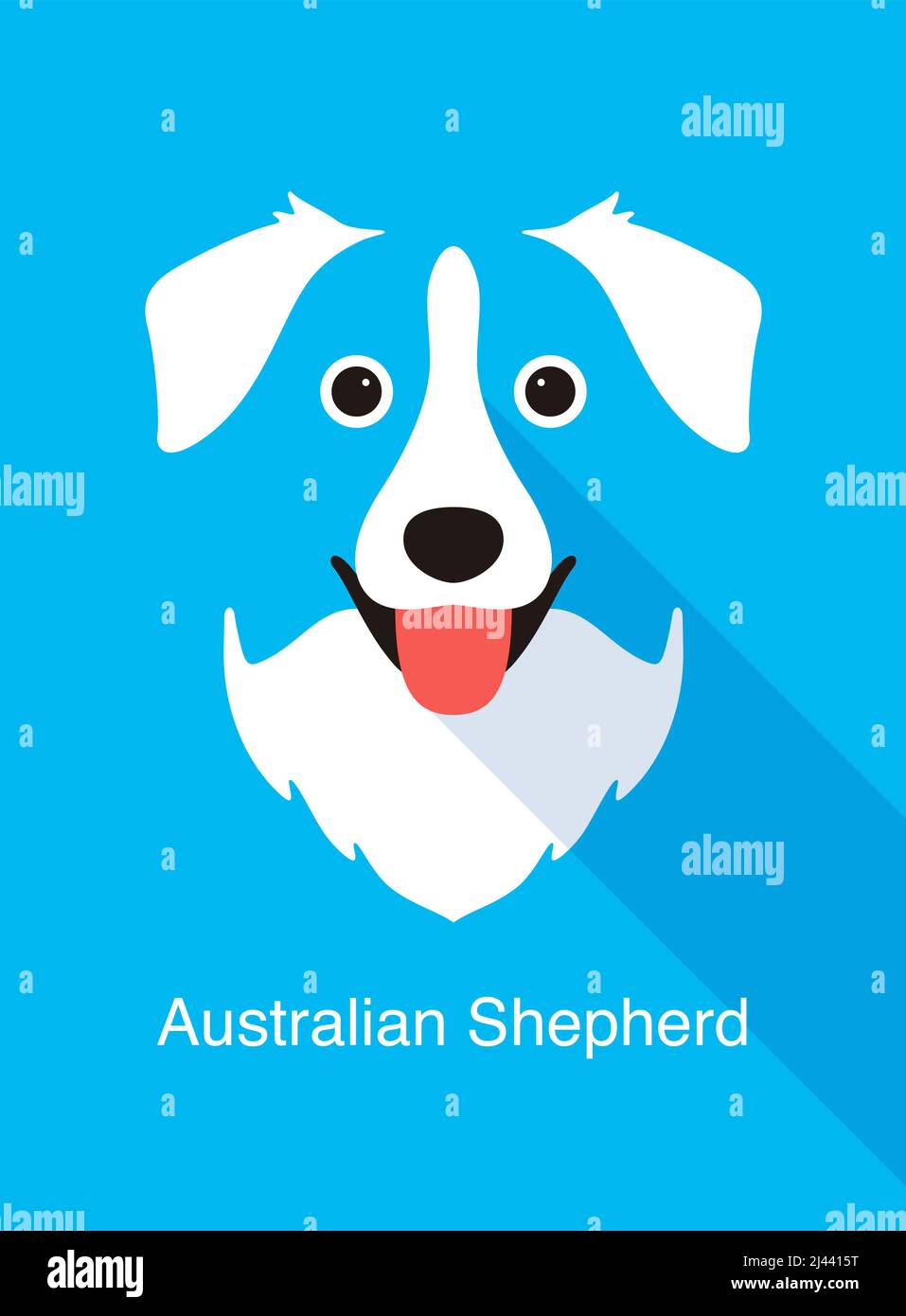 Australian Shepherd dog face flat icon design, vector illustration ...