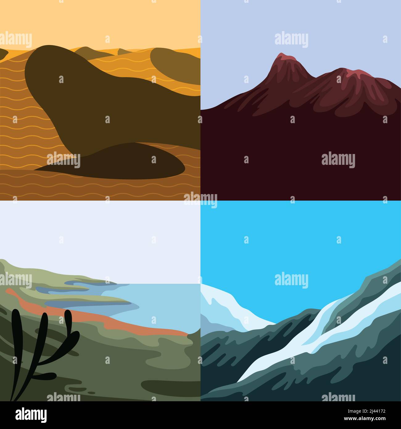 four landscapes nature set scenes Stock Vector Image & Art - Alamy