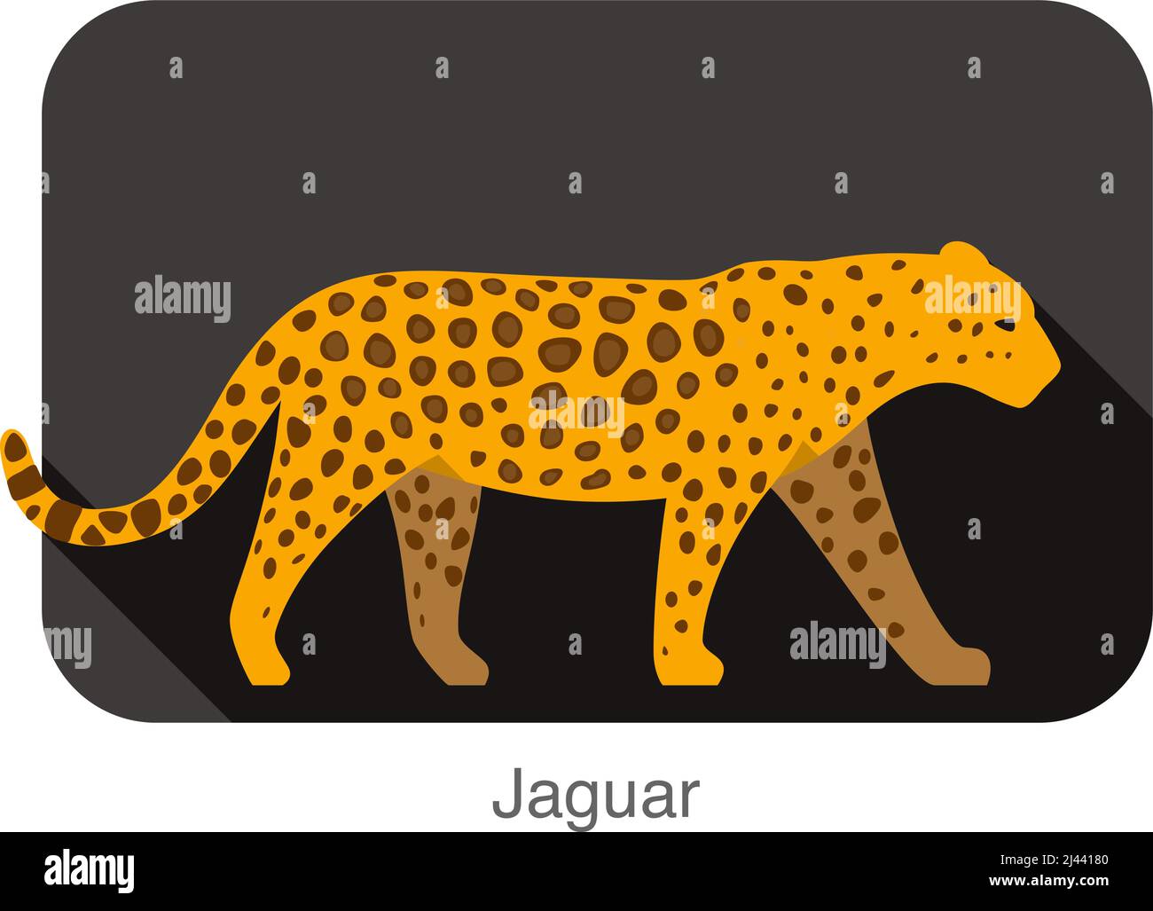 Jaguar cat walking side flat 3D icon design Stock Vector Image & Art ...