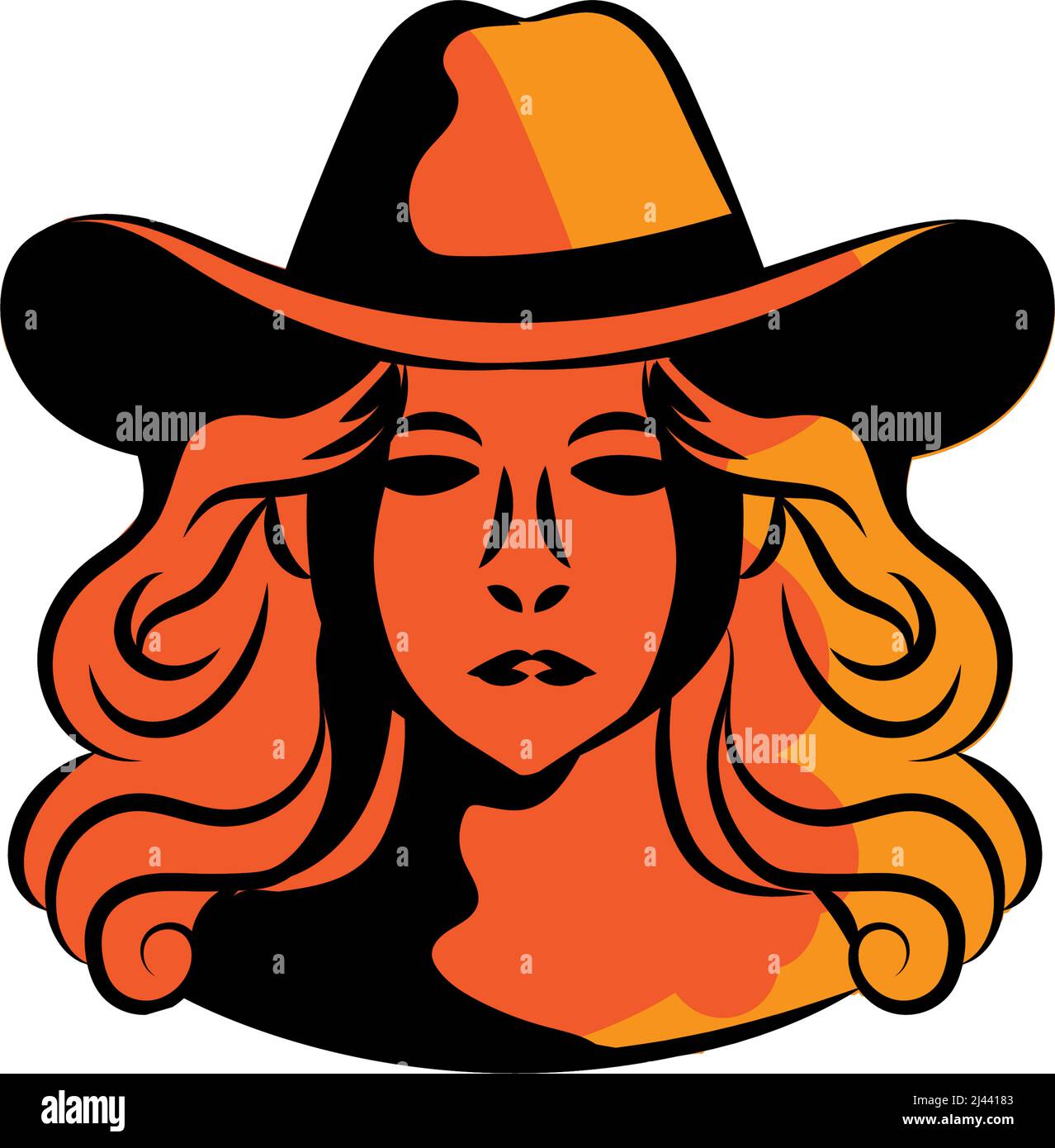 female gunslinger with hat character Stock Vector Image & Art - Alamy