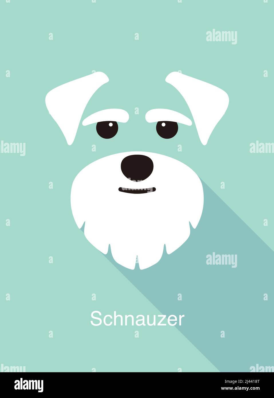 Schnauzer dog face flat icon design, vector illustration Stock Vector ...