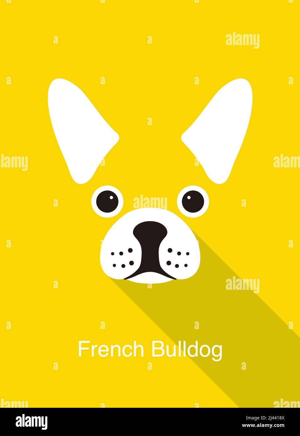French Bulldog face flat icon design, vector illustration Stock Vector ...
