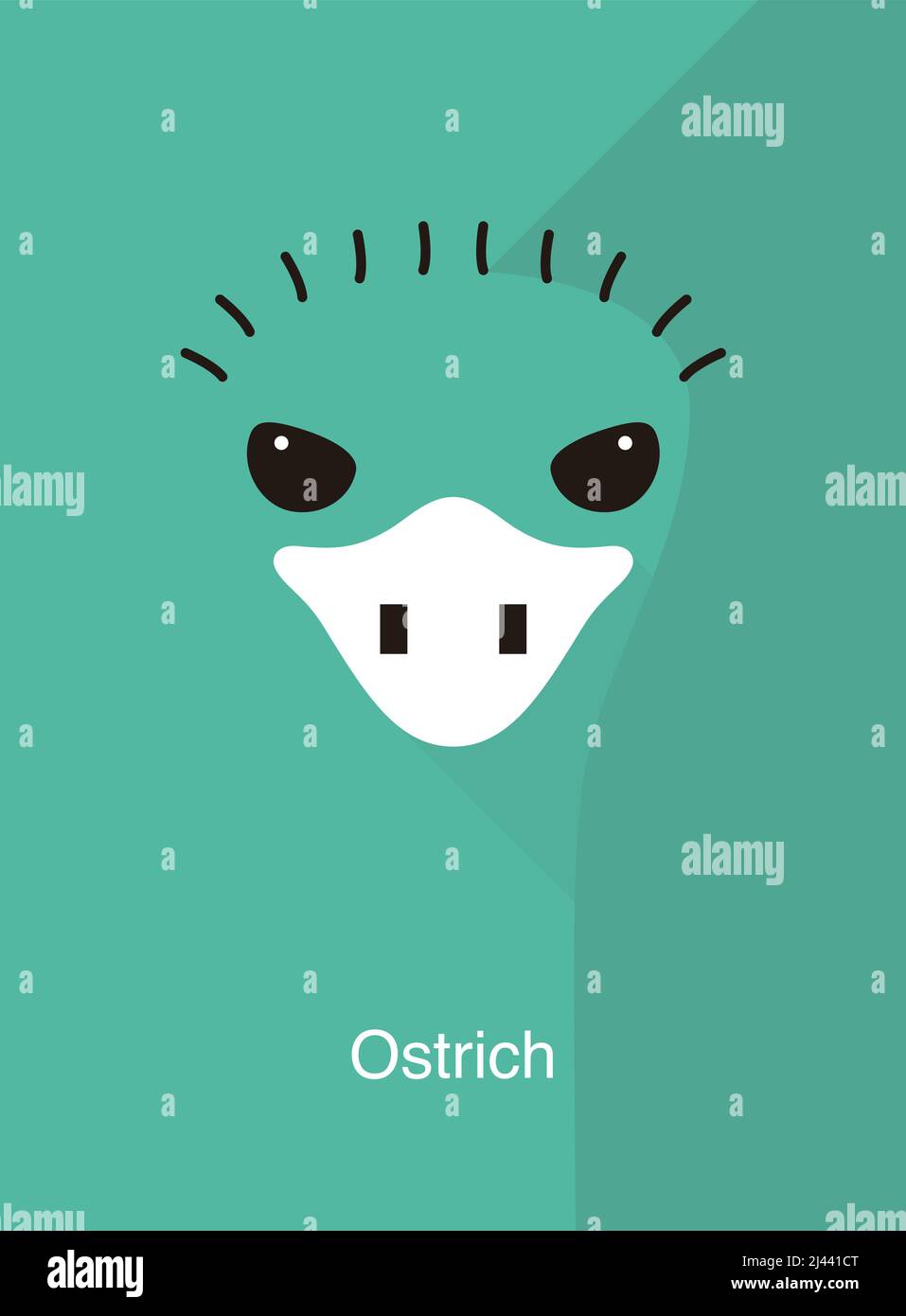 Ostrich face flat icon design, vector illustration Stock Vector Image ...