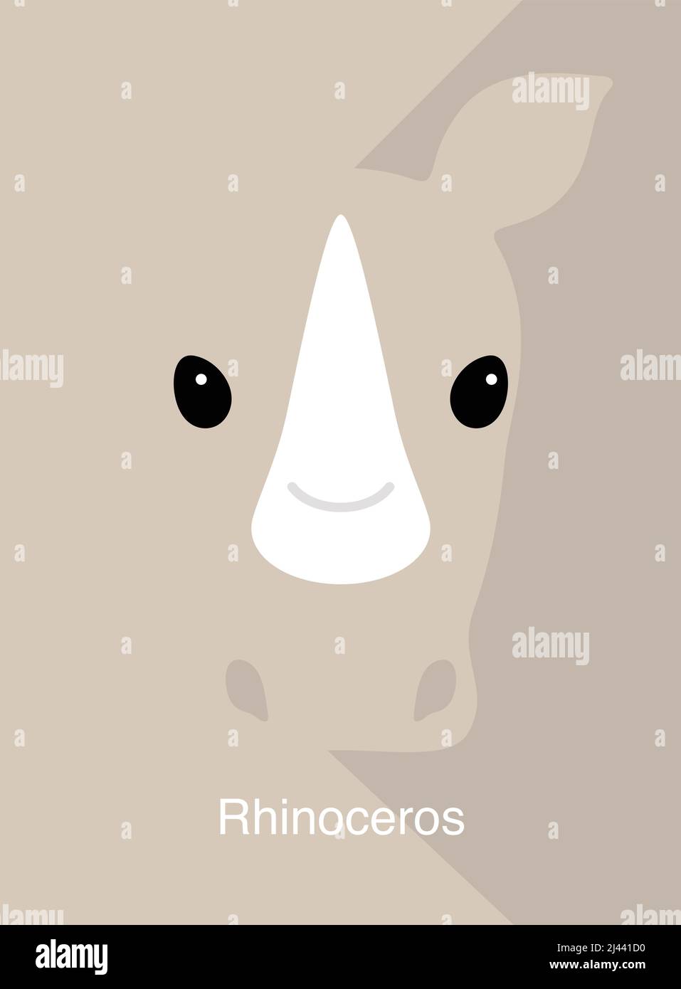 Rhinoceros animal face flat icon design, vector illustration Stock ...