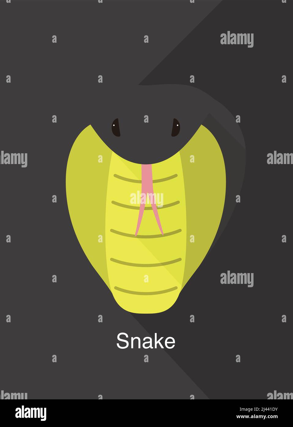 Cobra snake face flat icon design, vector illustration Stock Vector ...