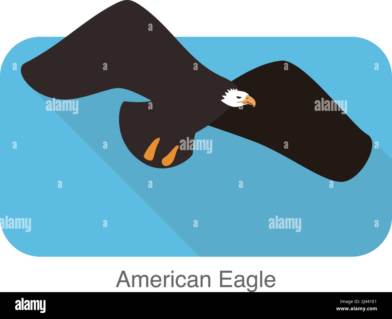 American eagle flying flat icon vector illustration Stock Vector Image ...