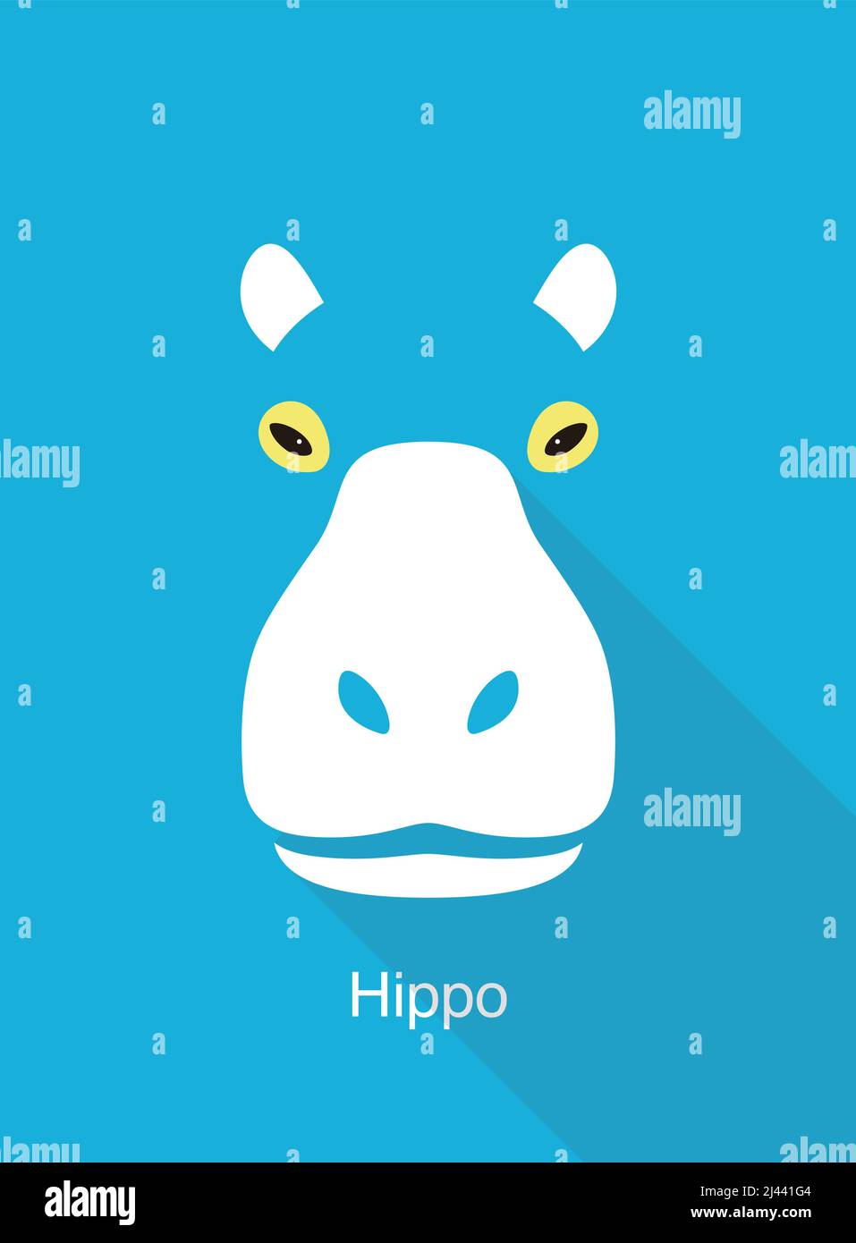Hippo face flat icon design, vector illustration Stock Vector Image ...
