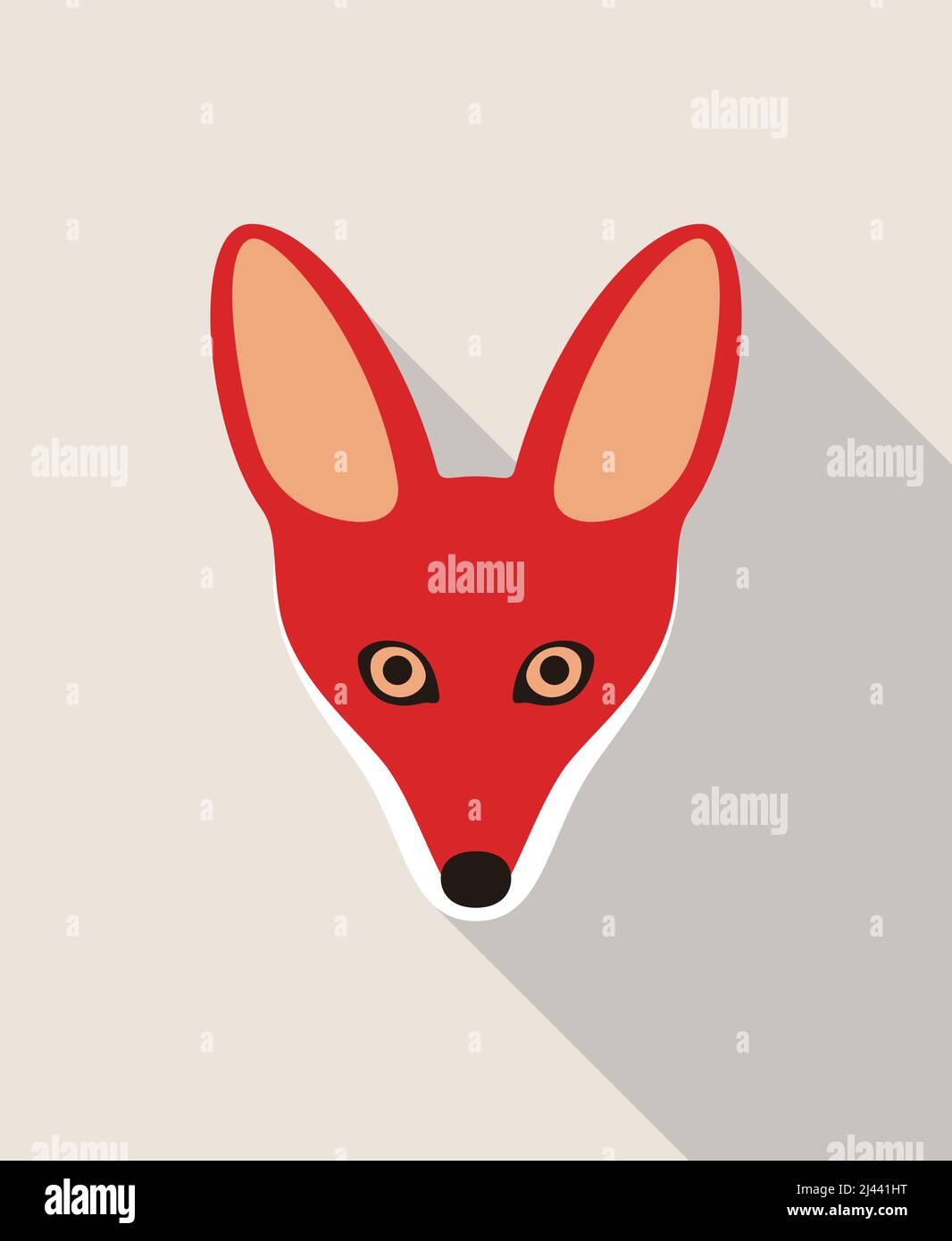 Fox face flat icon design, vector illustration Stock Vector Image & Art ...