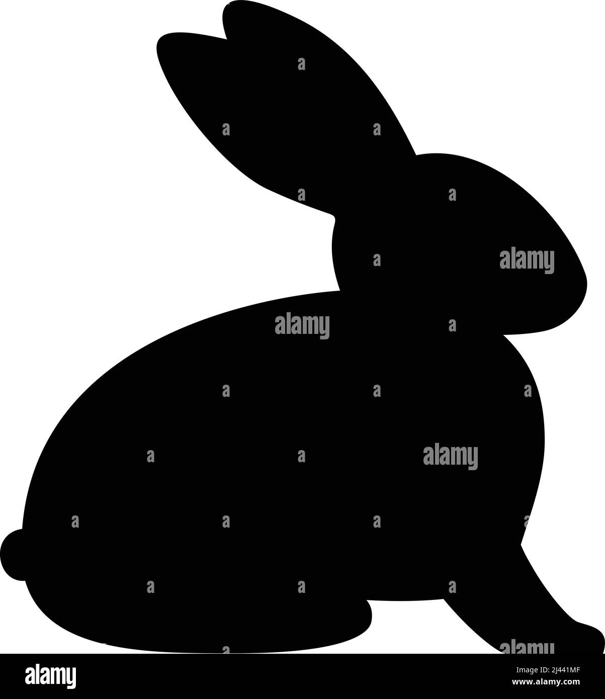 Rabbit, farm animal black icon, vector illustration Stock Vector Image ...