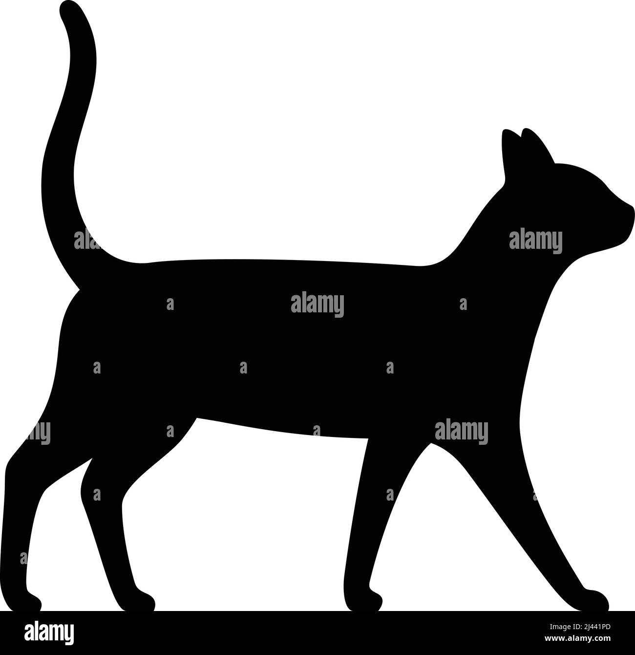 Cat, farm animal black icon, vector illustration Stock Vector Image ...