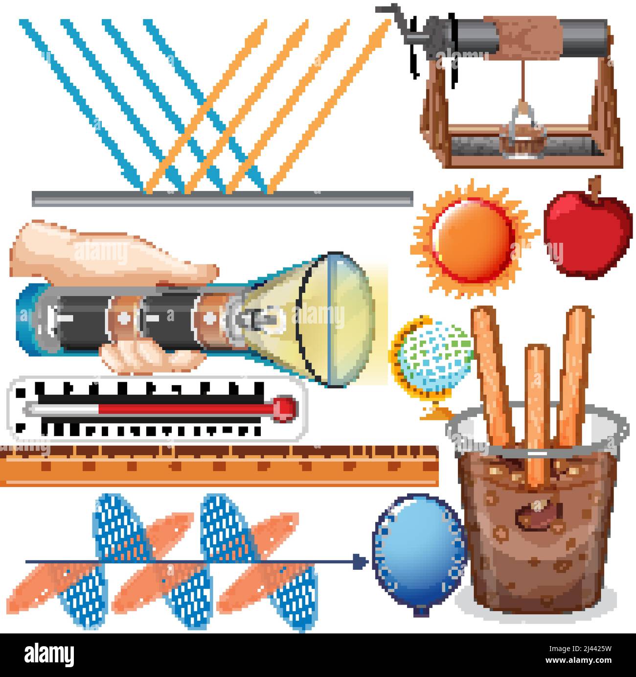Science equipments on white background illustration Stock Vector Image ...