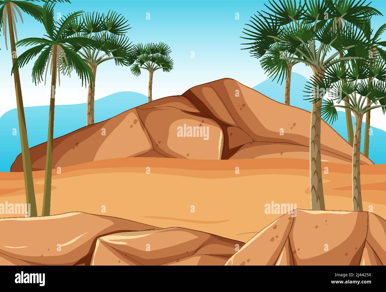 Scene with many trees on dryland illustration Stock Vector Image & Art ...