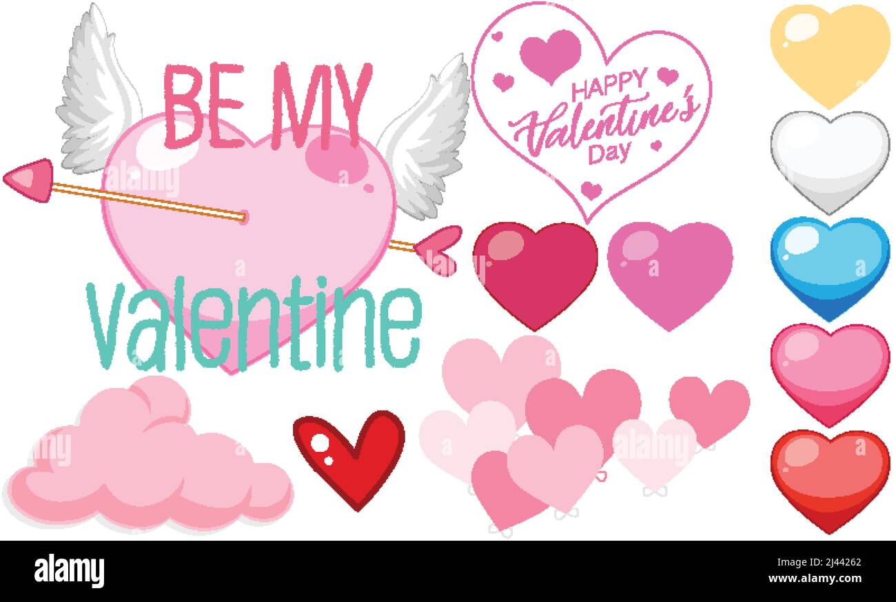 Valentine theme with many hearts illustration Stock Vector Image & Art ...