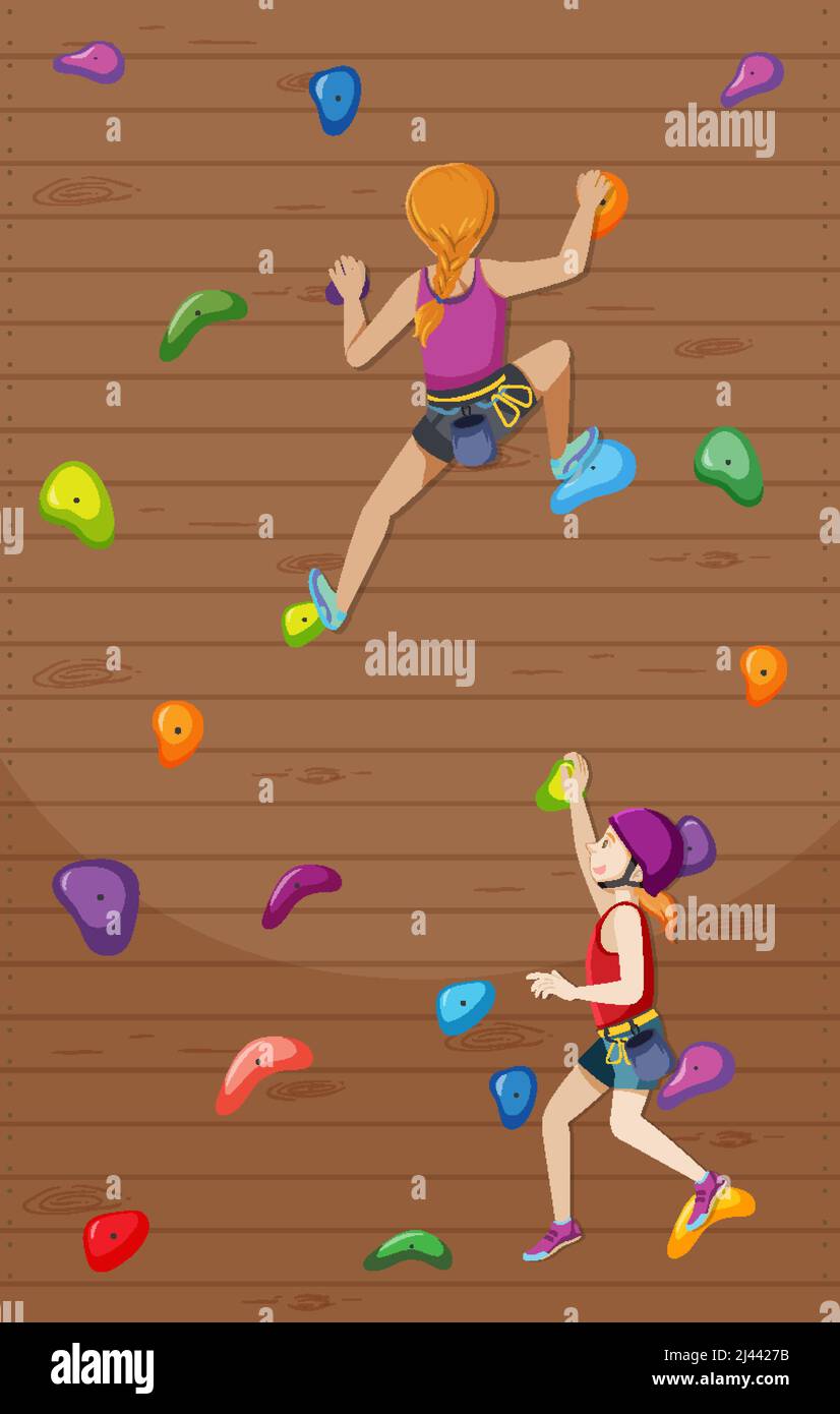Indoor rock climbing gym illustration Stock Vector Image & Art - Alamy