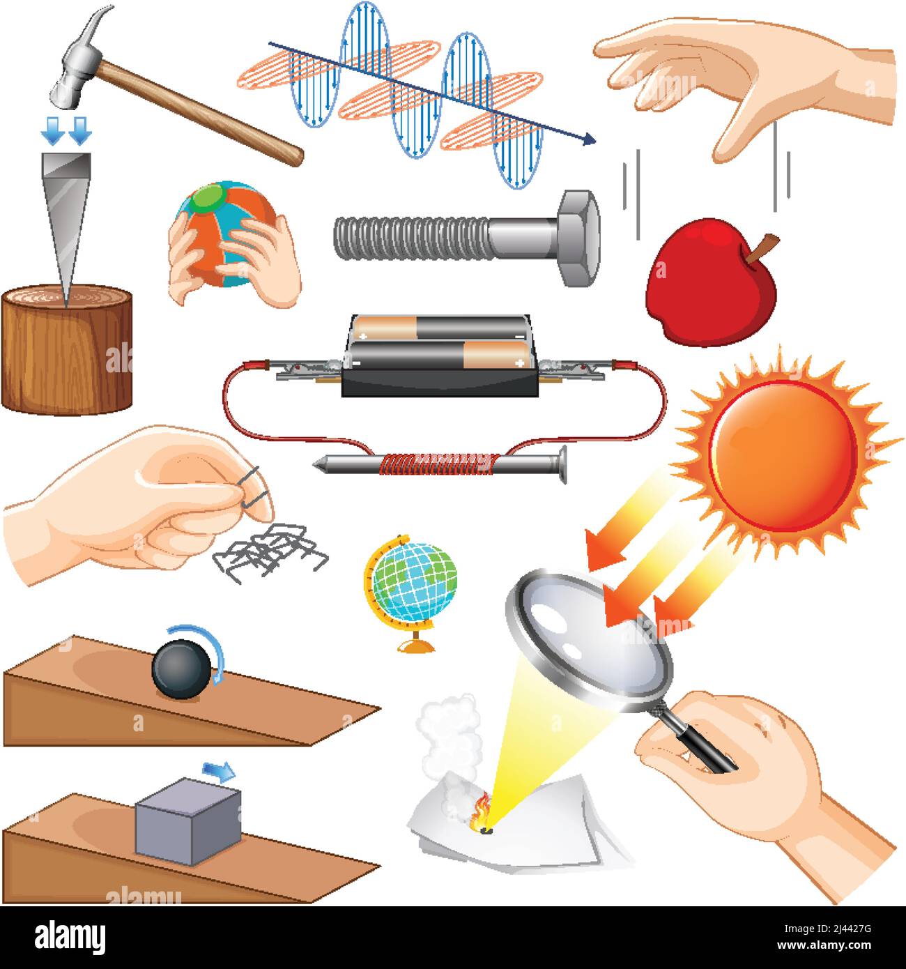 Science experiments with many equipments illustration Stock Vector ...