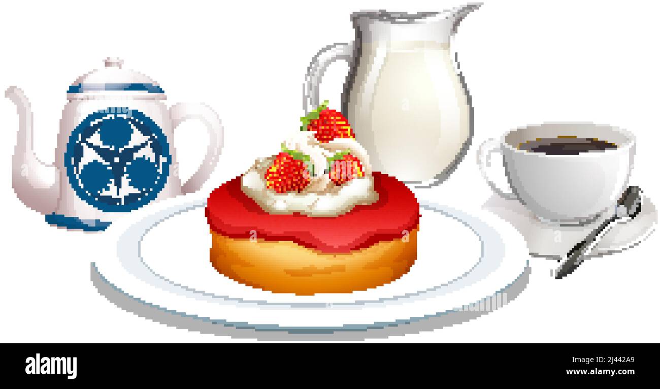 Afternoon tea cartoon set illustration Stock Vector Image & Art - Alamy