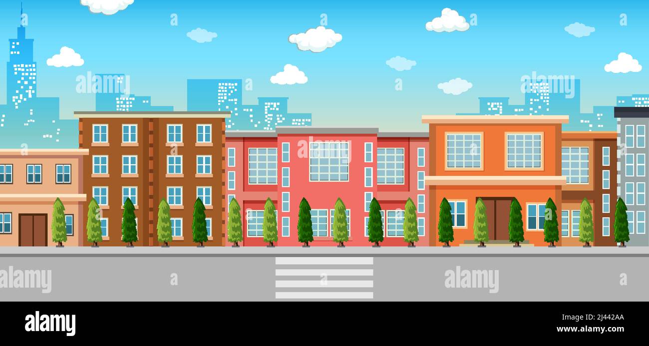 City building view at daytime illustration Stock Vector Image & Art - Alamy