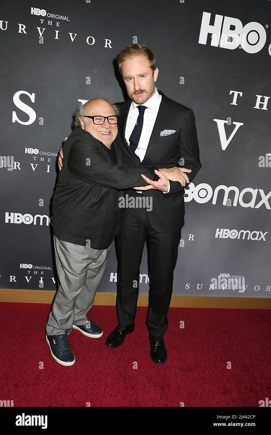 New York, USA. 11th April, 2022. Danny DeVito and Ben Foster attend the ...