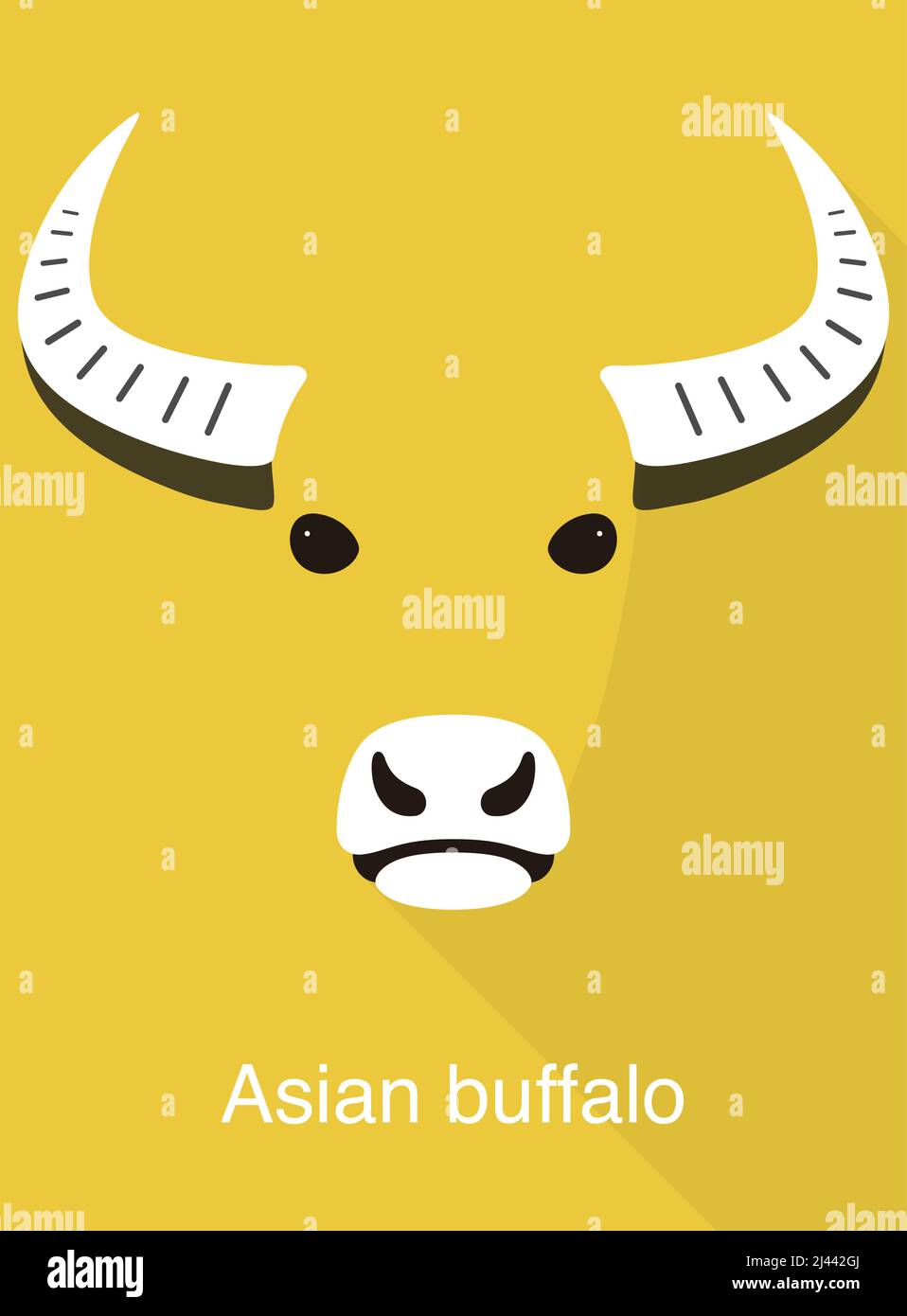 Asian buffalo face flat icon design, vector illustration Stock Vector ...