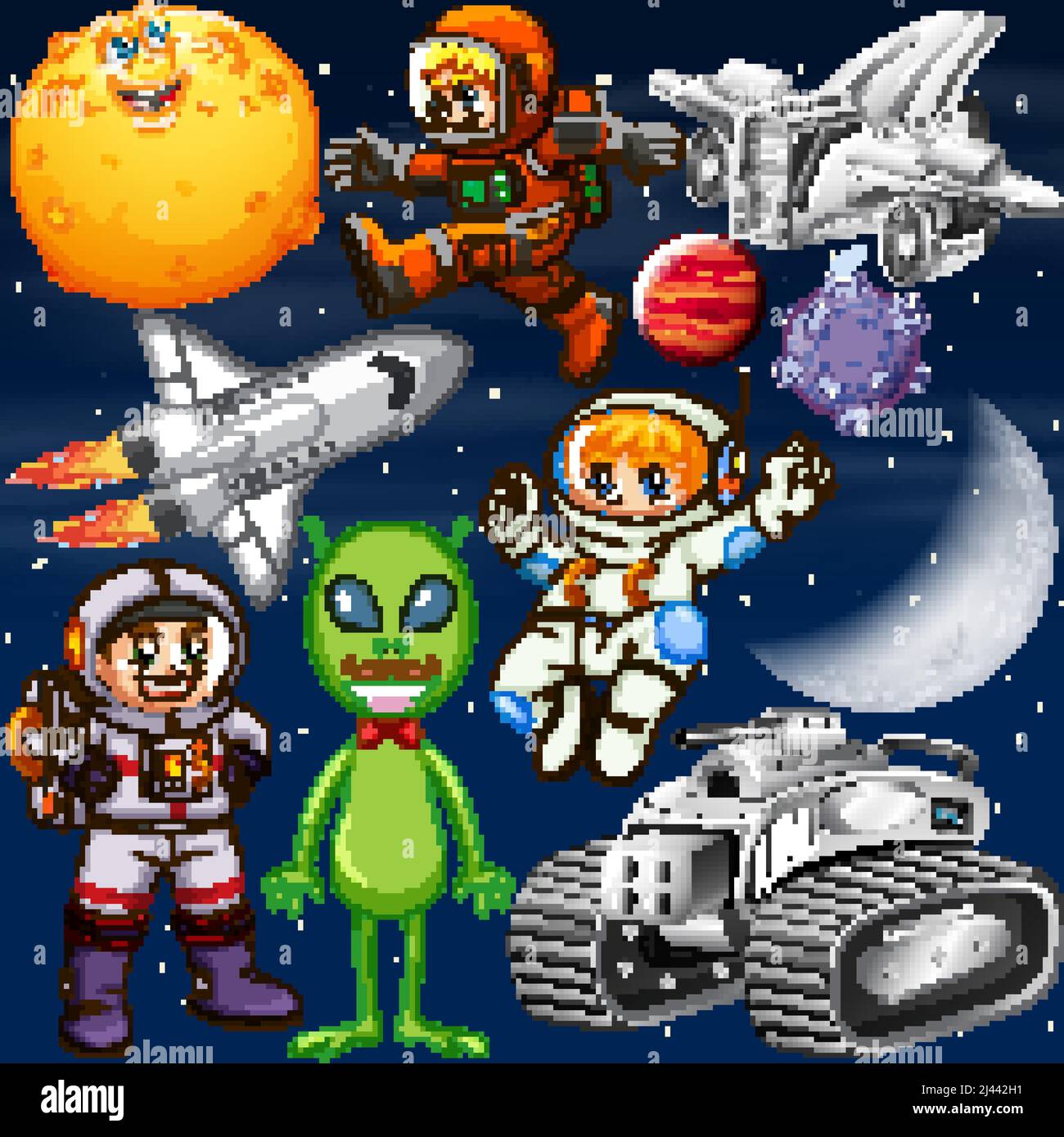 Set of space objects in space illustration Stock Vector Image & Art - Alamy