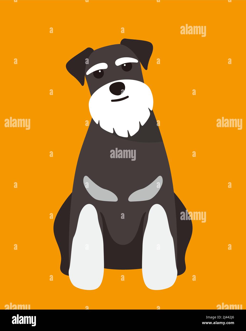 Schnauzer dog cartoon illustration hi-res stock photography and images ...