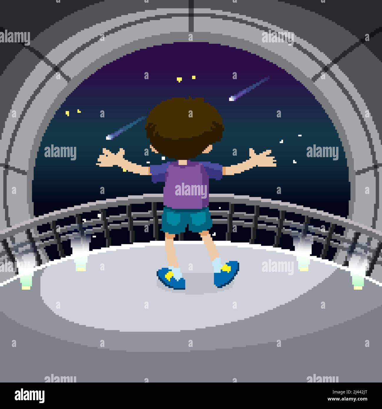 Astronomy theme with boy looking at stars illustration Stock Vector ...