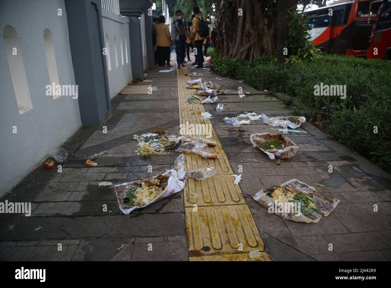 The rest of the food packaging waste was scattered after being eaten by ...