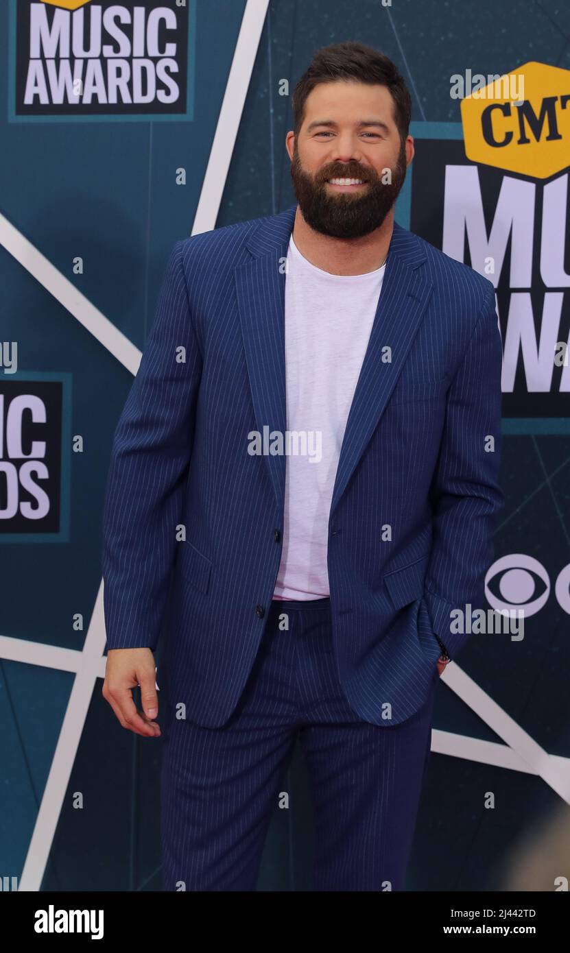 Jordan Davis is photographed on the red carpet for the CMT Music Awards ...