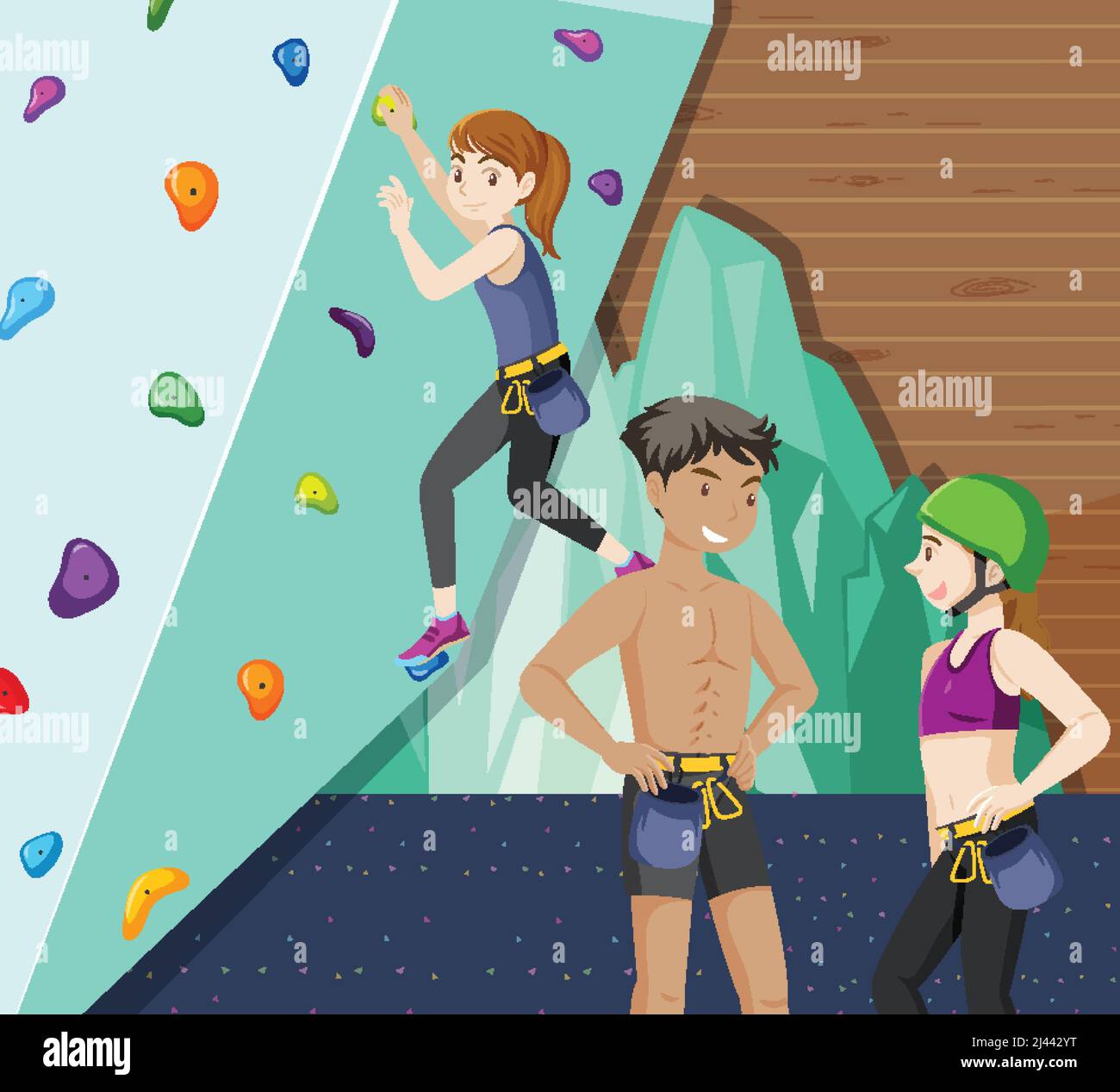 Indoor Rock Climbing Wall Clipart
