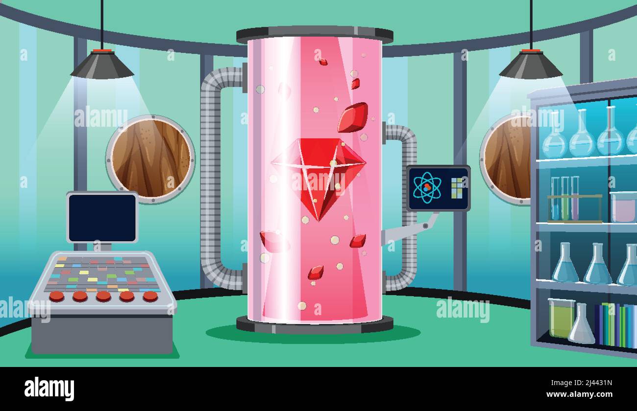 Science laboratory for chemical experiments illustration Stock Vector ...