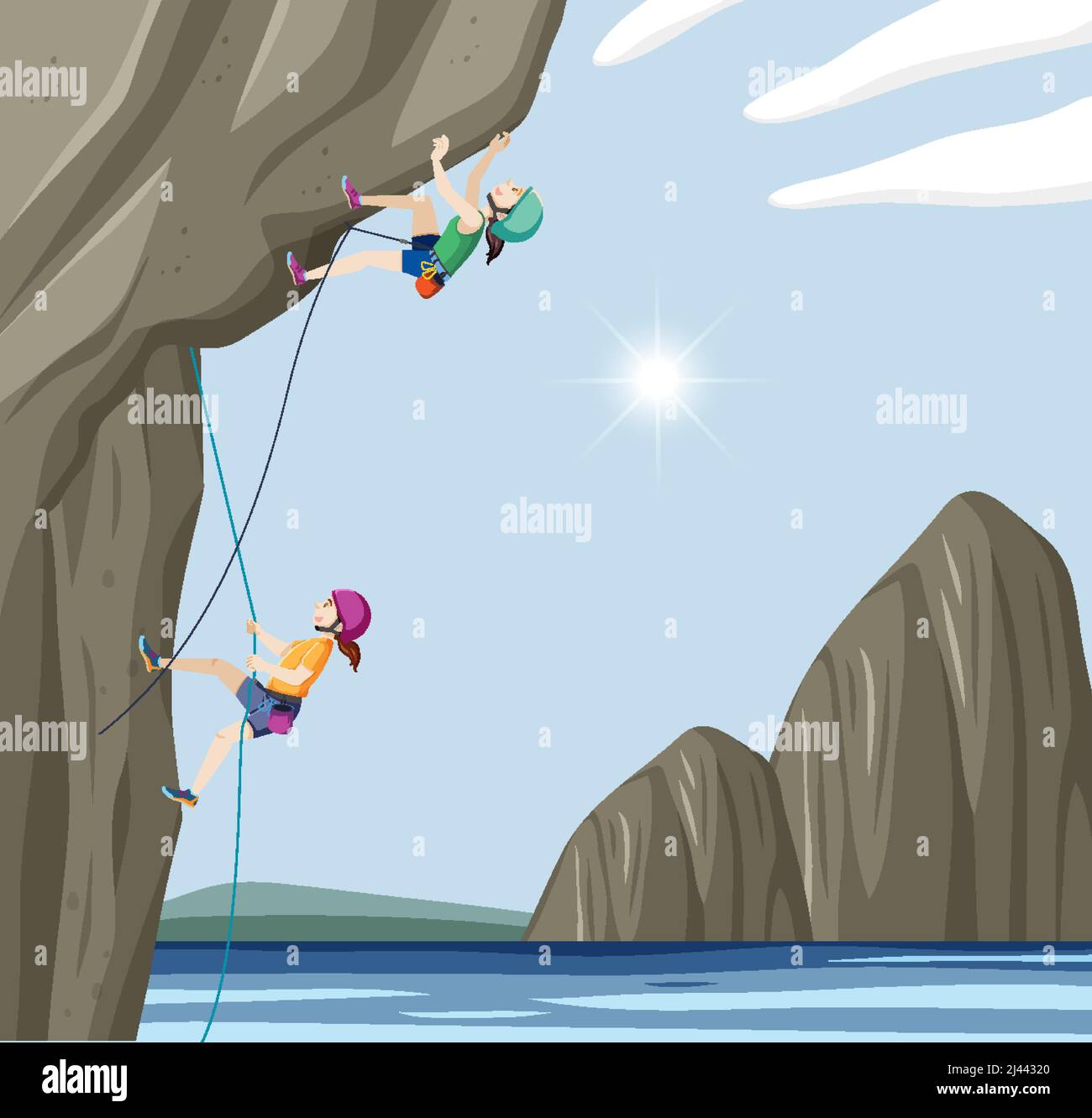 Outdoor rock climbing scene illustration Stock Vector Image & Art - Alamy